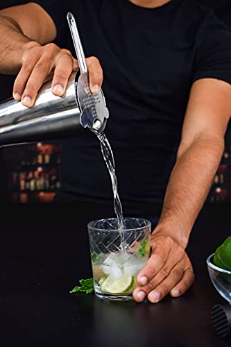 TheBarsentials Cocktail Strainer Set Stainless Steel Bar Tool with Stirring Spoon - Hawthorne Strainer, Julep Strainer, Fine-Mesh Strainer/Sifter