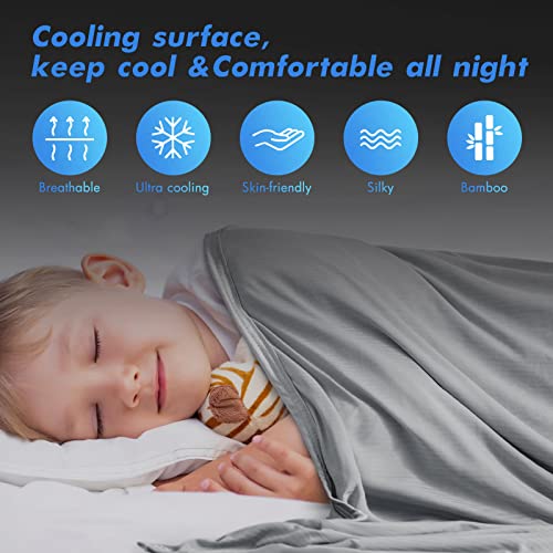 MIULEE Cooling Throw Blanket for Hot Sleepers Summer Blanket Absorbs Body Heat to Keep Cool on Night Japanese Q-Max>0.43 MICA Arc-Chill Cooling Fiber Lightweight Breathable Cold Blanket 50" x 60" Grey