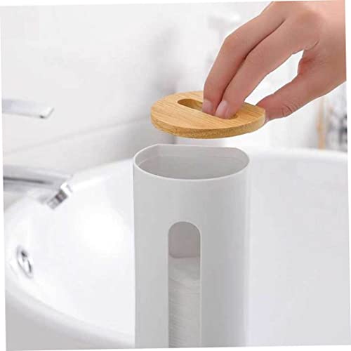 Eioflia Really Useful Box Plastic Storage Box Cotton Pad Dispenser Wall Mounted Cosmetic Make Up Cotton Pads Holder Storage Container with Lid