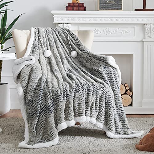 jinchan Wearable Blanket Sherpa Hooded Blanket Couch Throw Blanket Grey Hoodie Blanket Adult Soft Spring Blanket Twin Size Gray Bed Blanket Cozy Gift 50x70 inch