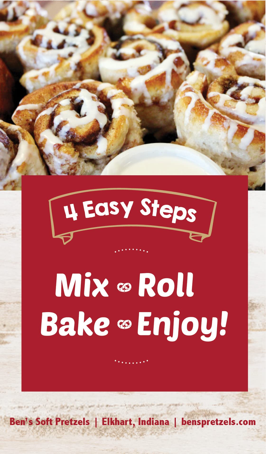 Ben's Soft Pretzels Amish Cinnamon Roll Bake at Home Kit,