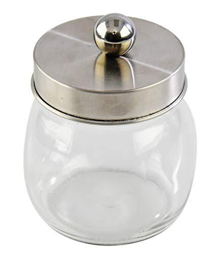 Home-X Mason Jar for Bathroom Organization, Apothecary Jars with Lids (Silver) 8 oz capacity