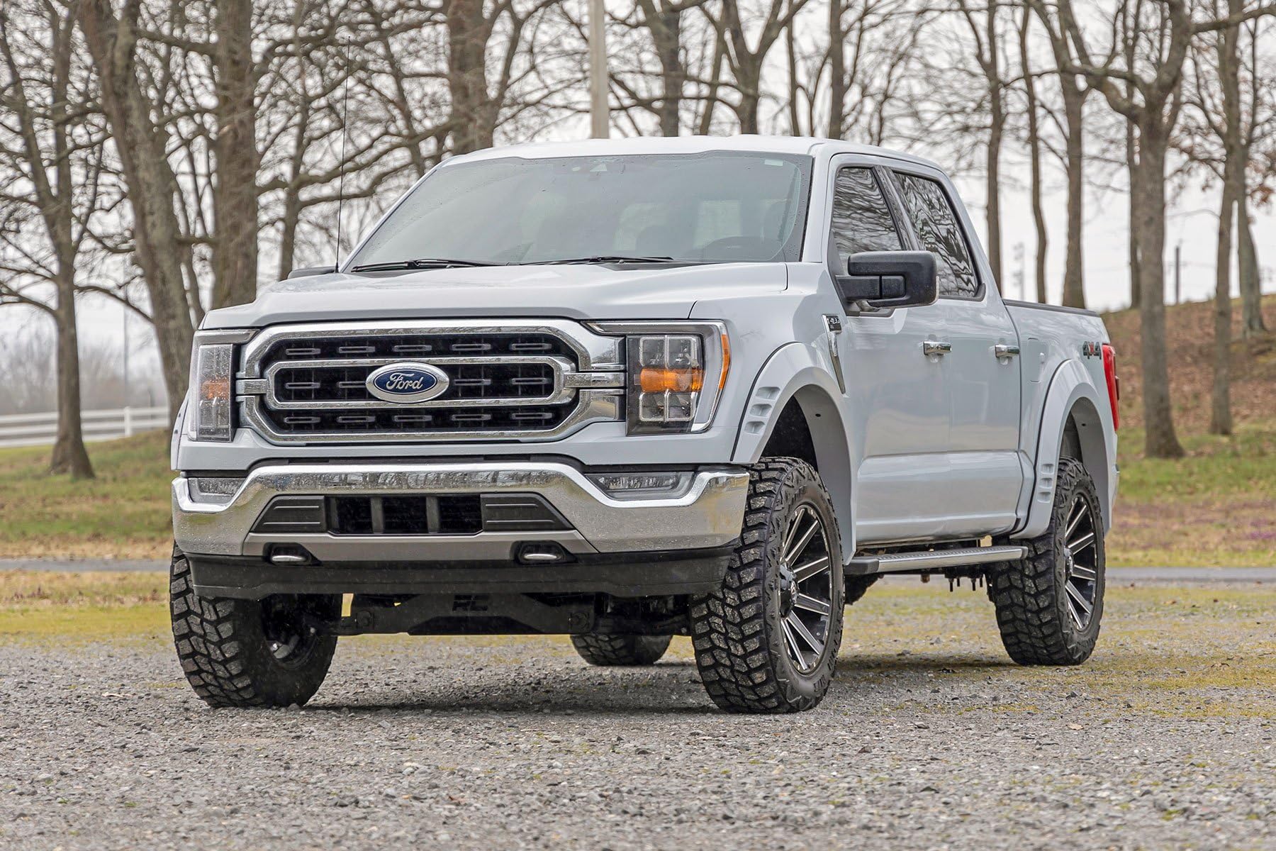 Rough Country SF1 Fender Flares for Ford F-150 (2021-2024) - Sharp Off-Road Style, Extra Tire Coverage, UV-Resistant ABS, Easy Bolt-On, Flat Black (Set of 4)