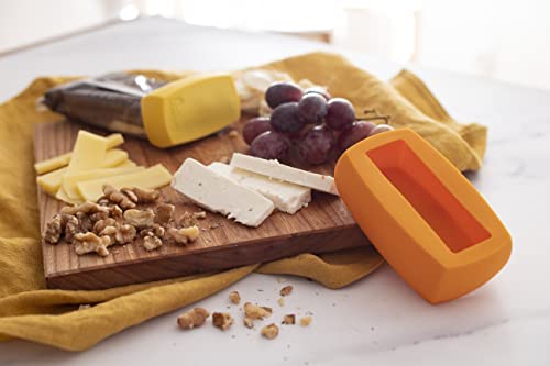 Food Huggers Cheese Huggers Set of 4 Reusable Silicone Savers Cheese Paper Alternative | Store Cheddar, Swiss, Colby Jack and More