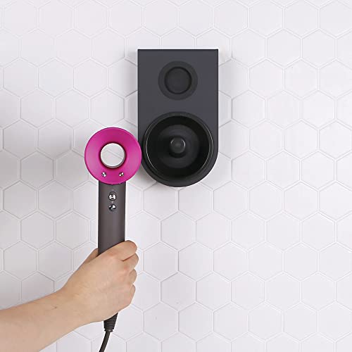 Magnet Bracket Stand Holder for Supersonic hair dryer, Simple Wall Mounted Storage Rack Organizer for Supersonic Hair dryer and 1 Nozzle, No Drilling installation, (Off White)