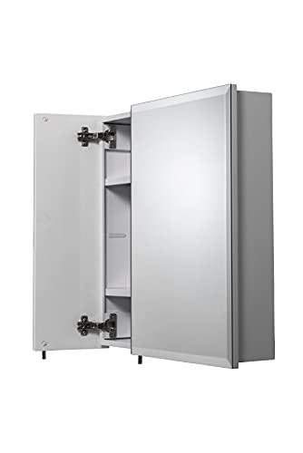 Croydex Oreille Bi-View, Surface Mount, Hang 'n' Lock Easy Installation Medicine Cabinet, 24W x 24H, White Steel