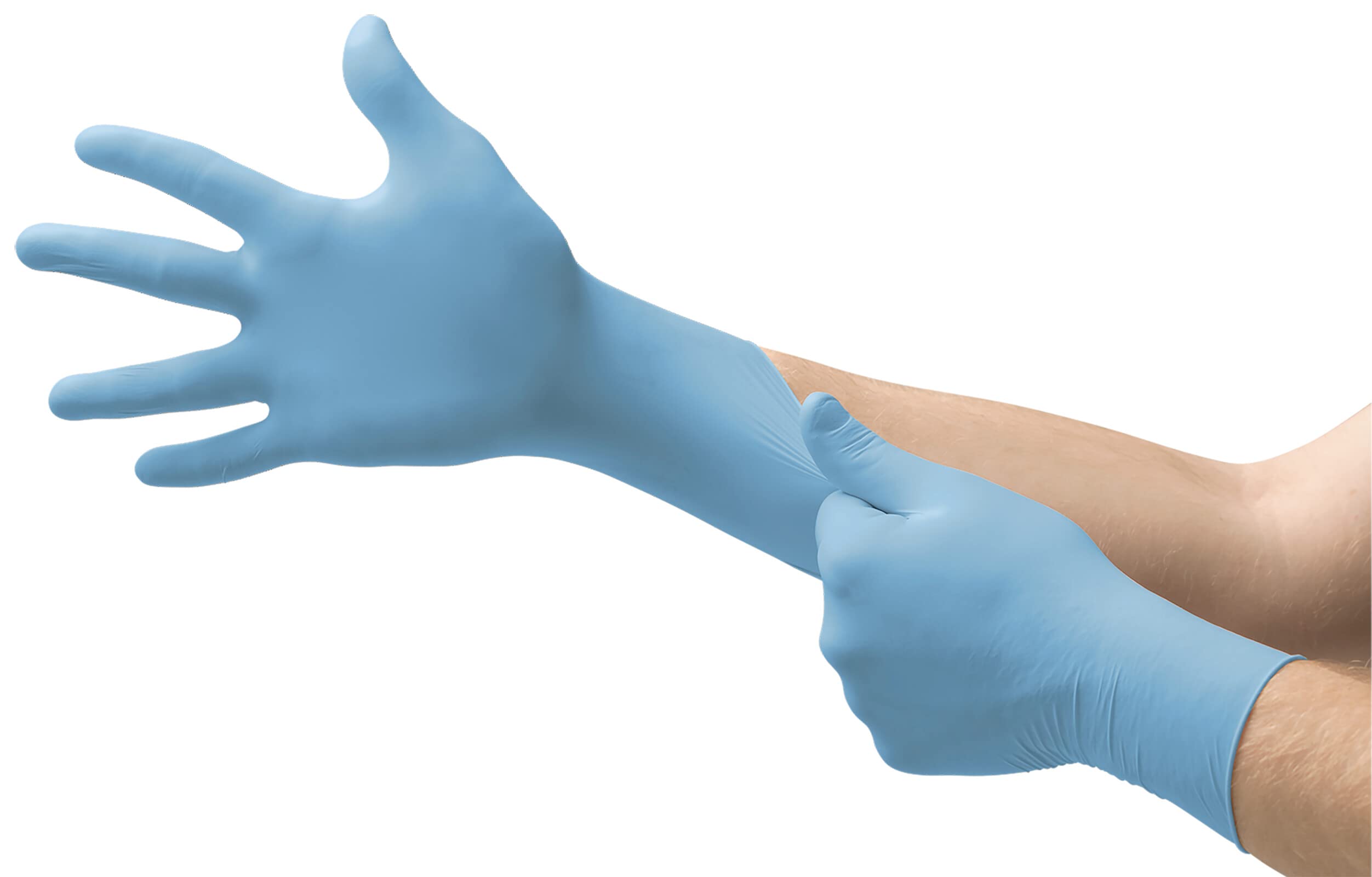 MICROFLEX 10-733 Daily Defense Disposable Rubber Gloves for Cleaning, Food Prep, First Aid - Small, Blue (Case of 1000)