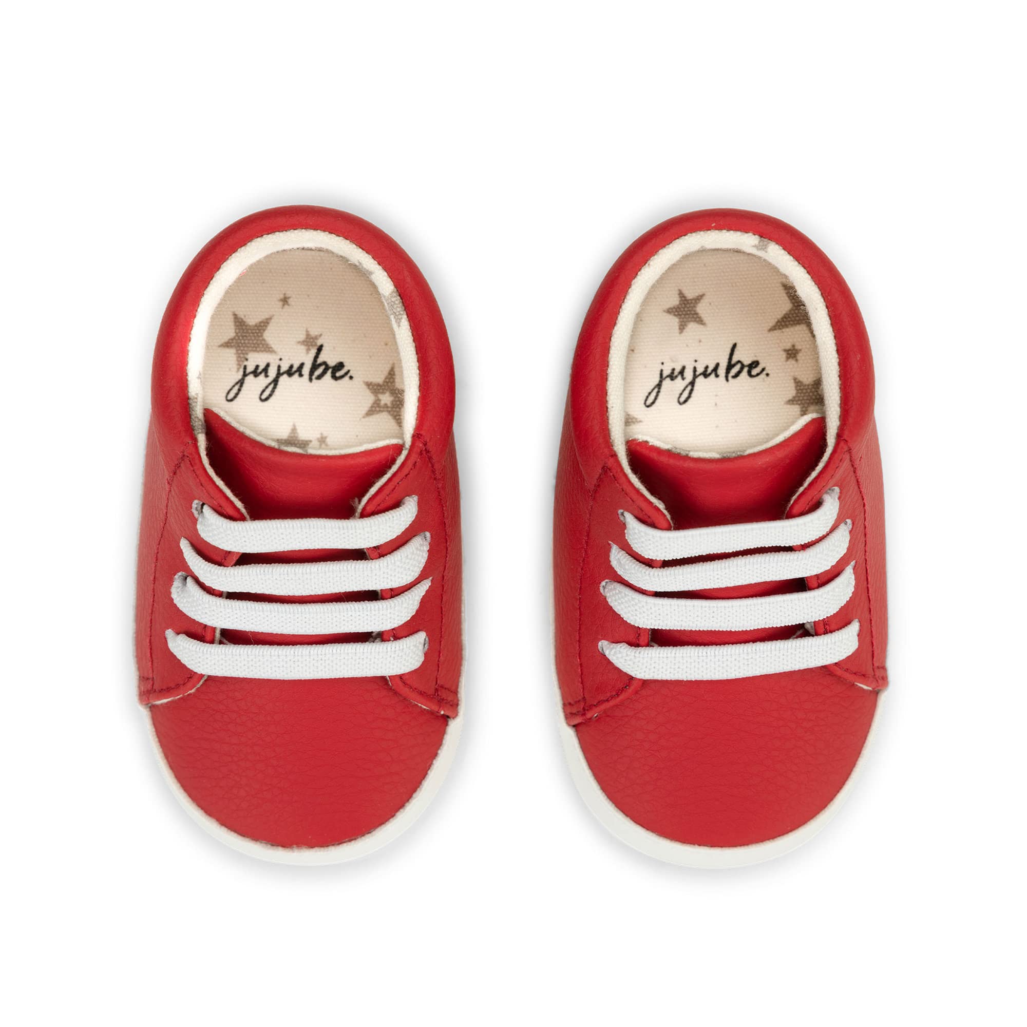 JuJuBe Sneakers for Babies & Infants - Machine Washable Vegan Leather Baby Shoes - Cherry Red - 6-9 Months