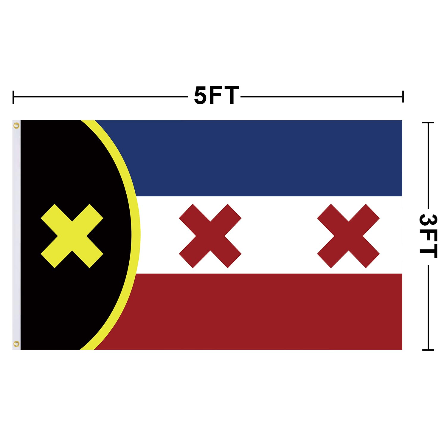 SOULBUTY L’-Manberg Flag Embroidered cross Dream SMP 3x5Ft- l-manberg Flag- Double Printed with Brass Grommets