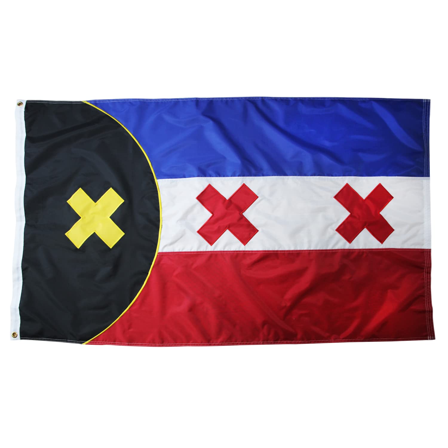 SOULBUTY L’-Manberg Flag Embroidered cross Dream SMP 3x5Ft- l-manberg Flag- Double Printed with Brass Grommets