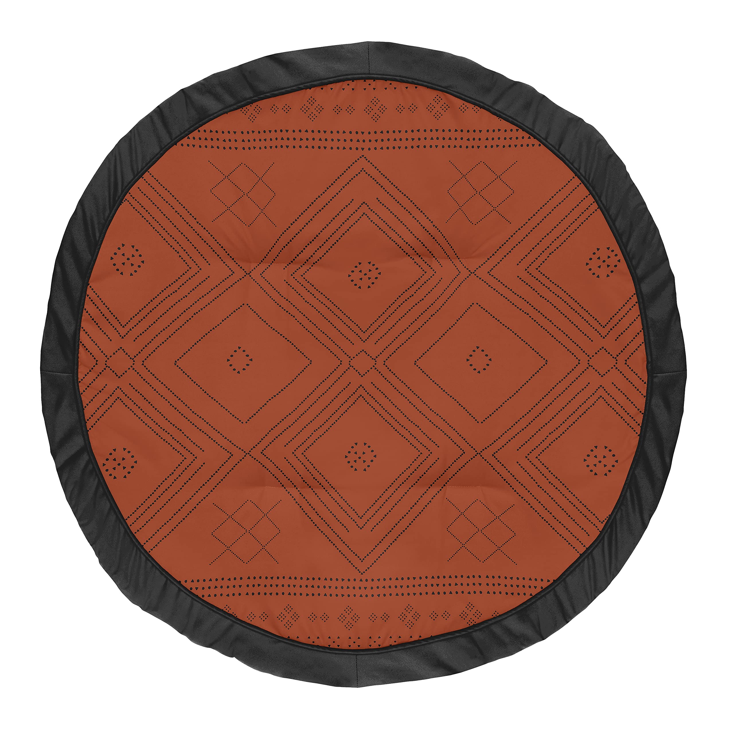 Sweet Jojo Designs Tribal Boho Dot Boy or Girl Baby Playmat Tummy Time Infant Play Mat - Rust Orange and Black Woodland Bohemian Southwest Geometric Arrow Gender Neutral Aztec Mud Cloth