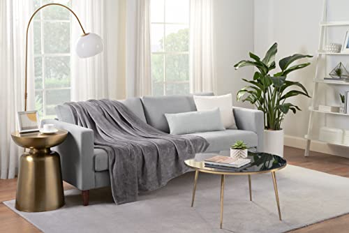 SERTA Cozy Plush Thick Fuzzy Super Soft Lightweight Throw Blanket for Bed, Couch, or Travel, Small (30 in x 40 in), Grey