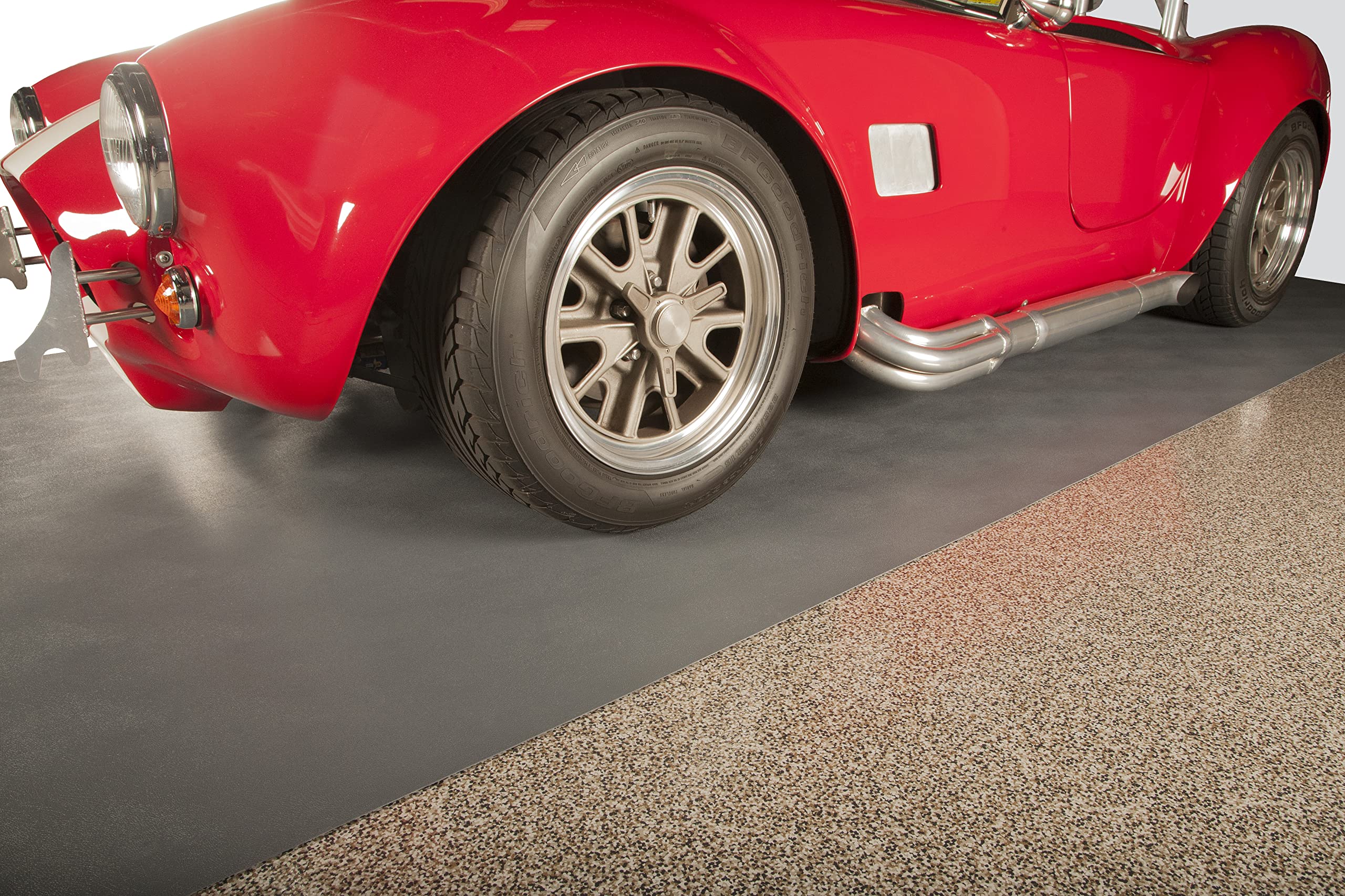 G-Floor Seamless Sheet Vinyl Shed Flooring Cover with Bonded Fibrous Backing - Levant Pattern (8' x 10', Slate Grey)