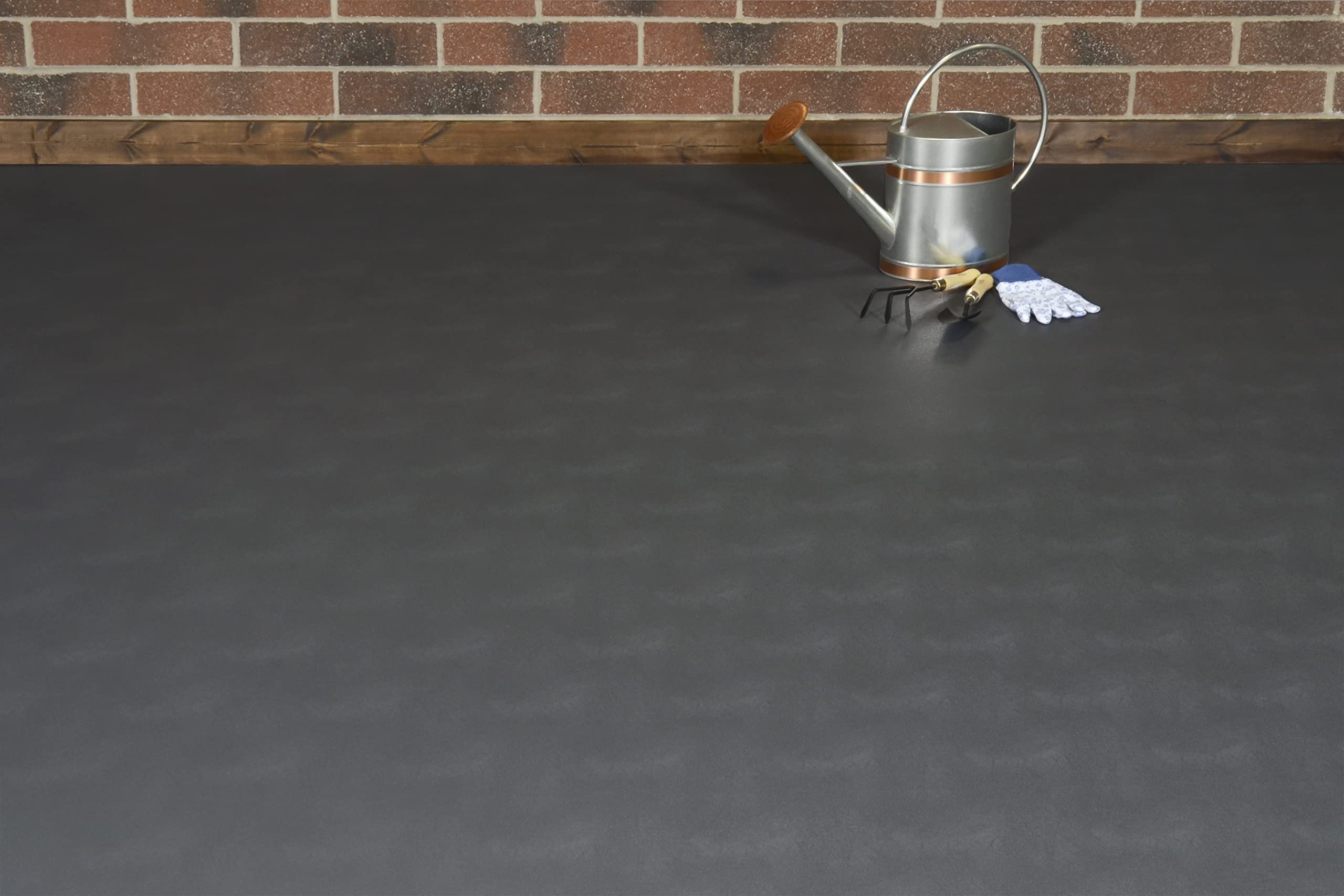 G-Floor Seamless Sheet Vinyl Shed Flooring Cover with Bonded Fibrous Backing - Levant Pattern (8' x 10', Slate Grey)