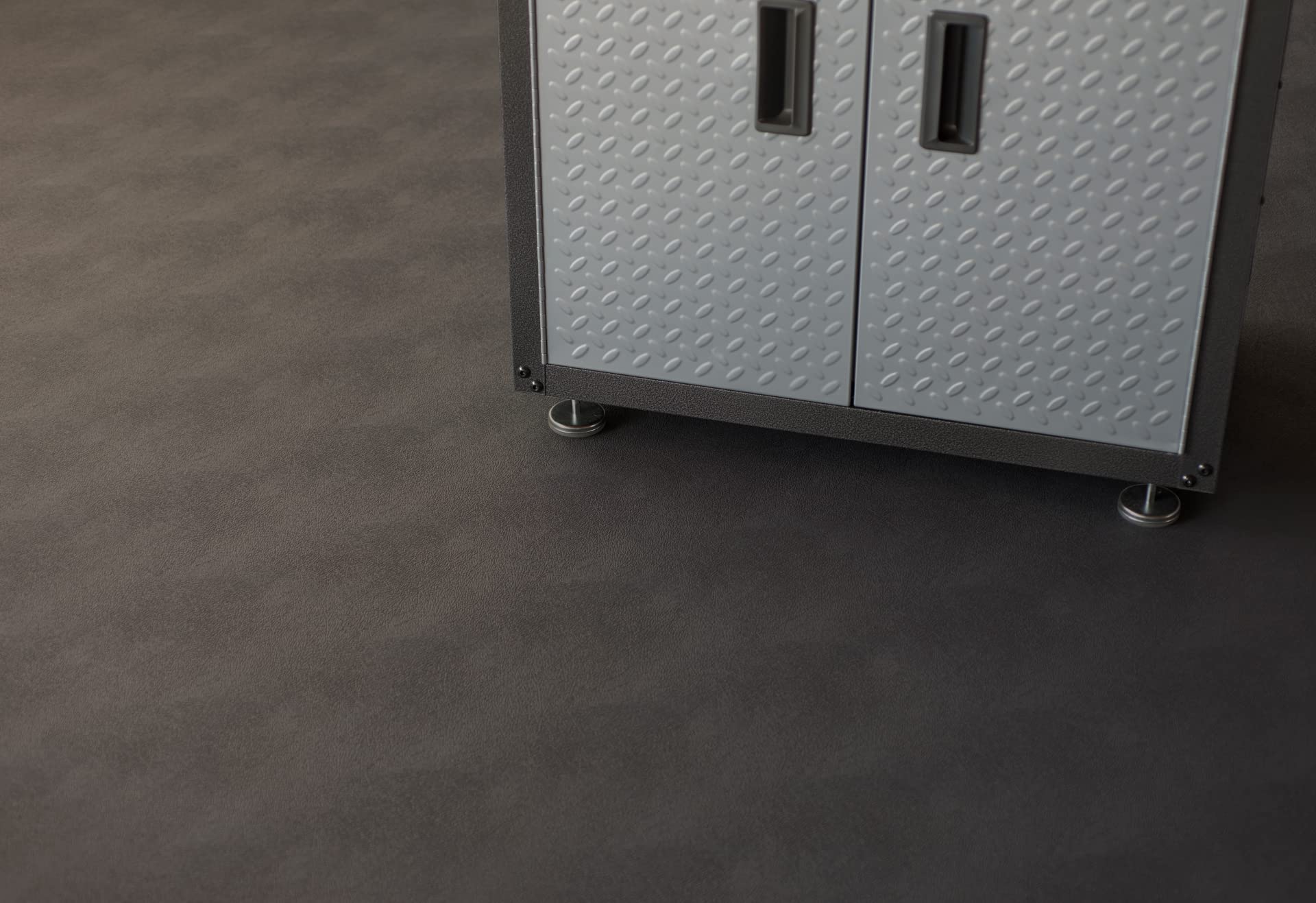G-Floor Seamless Sheet Vinyl Shed Flooring Cover with Bonded Fibrous Backing - Levant Pattern (8' x 10', Slate Grey)