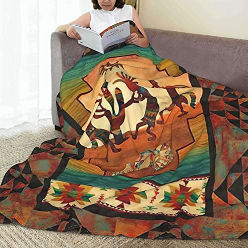 Arizona Kokopelli Retro Flute Art Full Fleece Throw Cloak Wearable Blanket Flannel Fluffy Comforter Quilt Nursery Bedroom Bedding King Size Plush Soft Cozy Air Conditioner Blanket