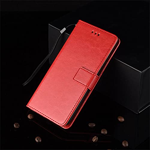 MojieRy Phone Cover Wallet Folio Case for Samsung Galaxy S9 Plus, Premium PU Leather Slim Fit Cover for Galaxy S9 Plus, 3 Card Slots, Feel Good, Red