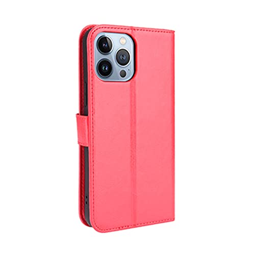 MojieRy Phone Cover Wallet Folio Case for Samsung Galaxy S9 Plus, Premium PU Leather Slim Fit Cover for Galaxy S9 Plus, 3 Card Slots, Feel Good, Red