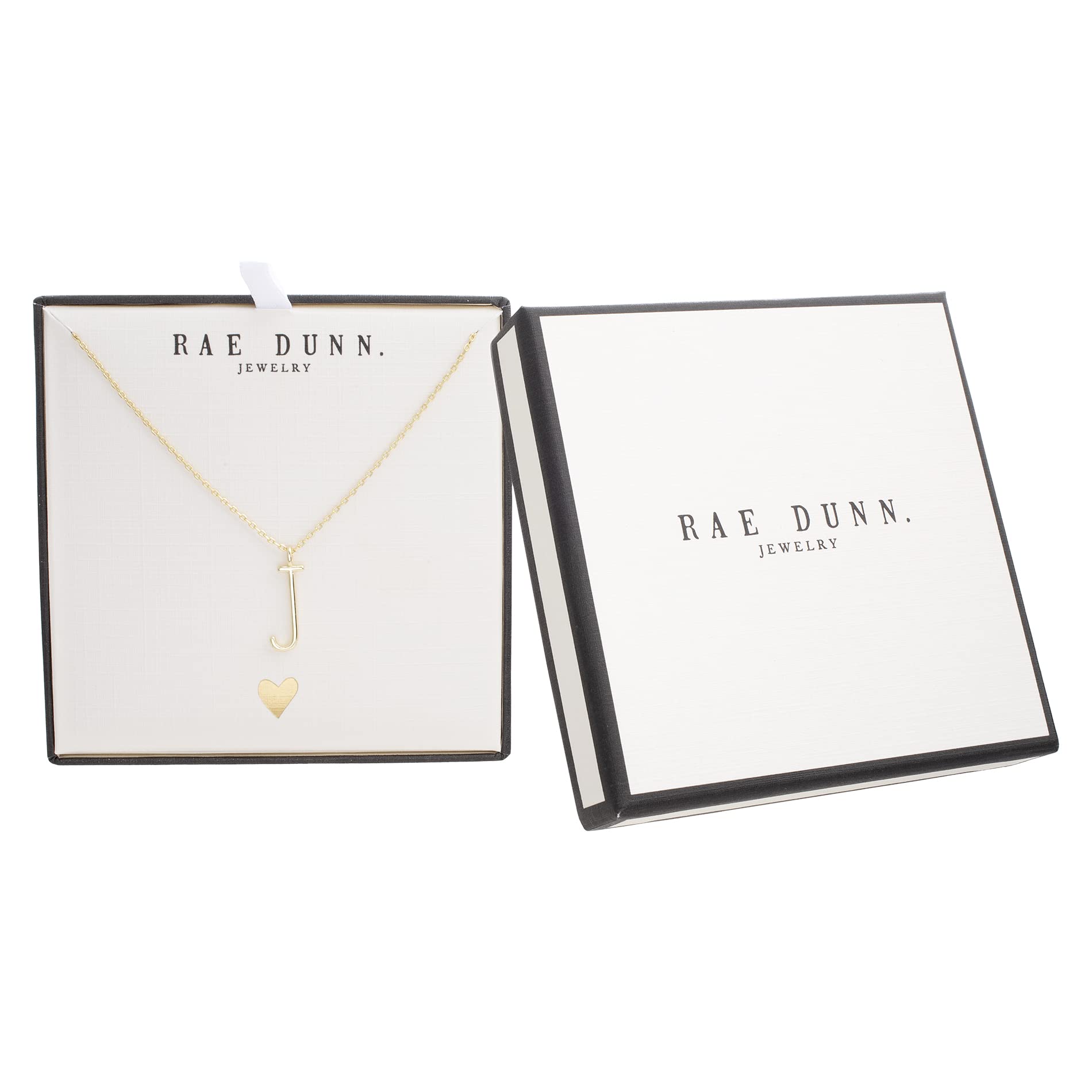 Rae Dunn Initial Necklace for Women 14K Yellow Gold Plated Brass Pendant Delicate Chain Letter J