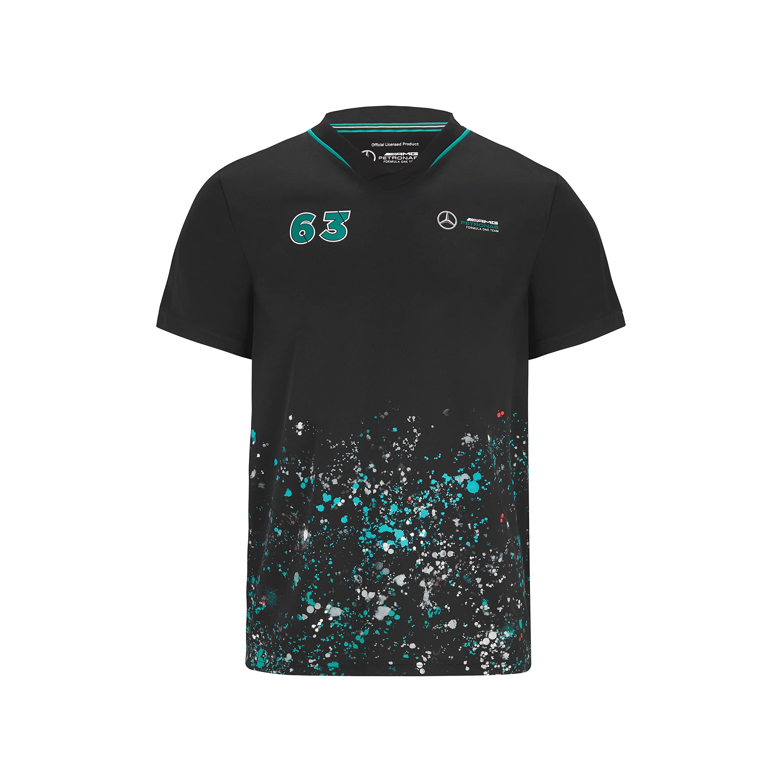 Mercedes-AMG Petronas Formula One Team F1 George Russell #63 Sports T-Shirt (XL) Black
