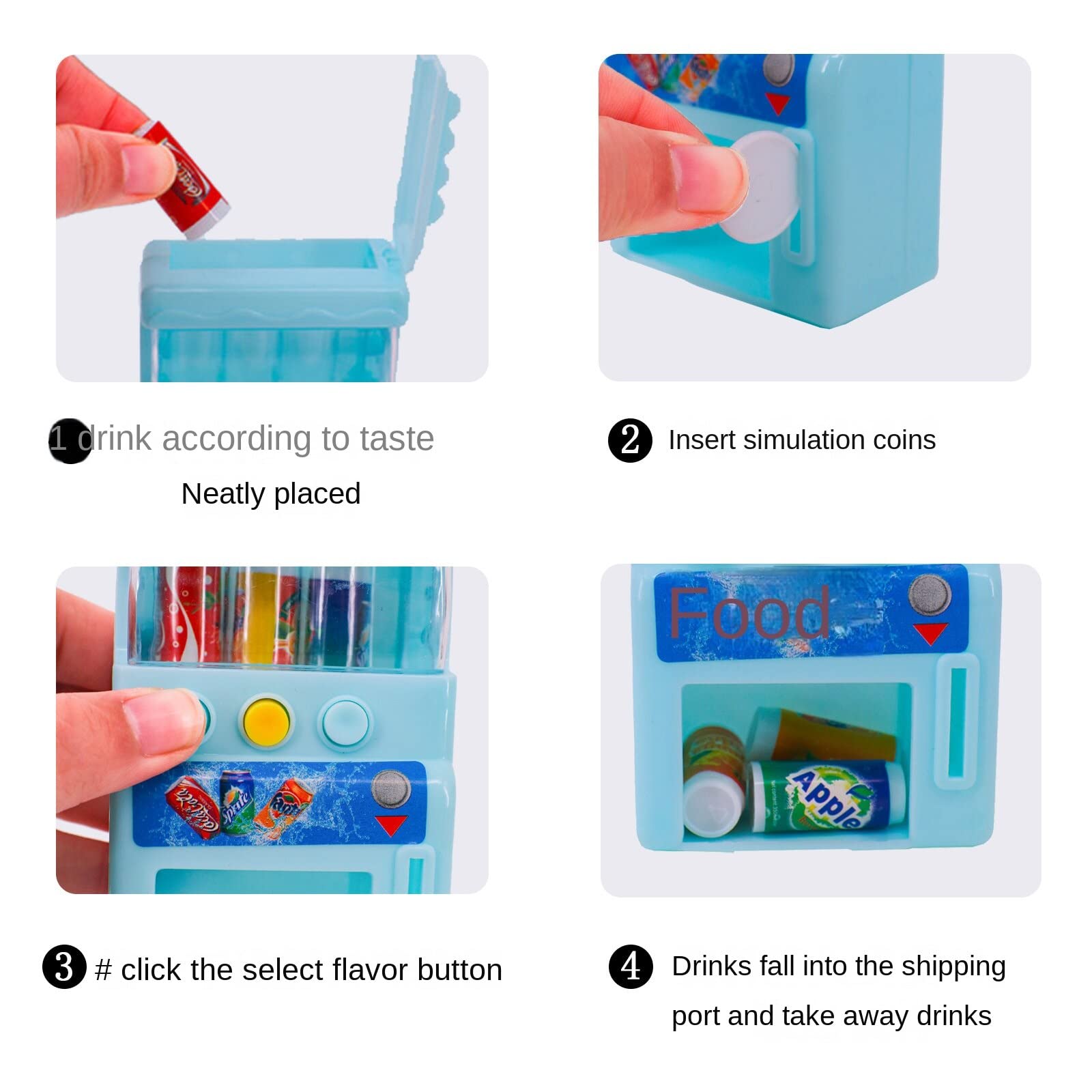Interactive Simulation Vending Machine Toy, Pretend Play Drink Machine, Develop Common Sense of Life, Gifts for Boys & Girls