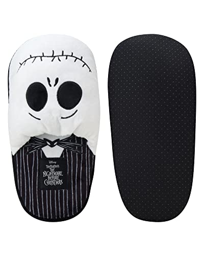 Disney Men's Nightmare Before Christmas Slippers - Jack Skellington Plush Slip-On House Shoe Slides, Size 13-14, Nightmare Jack