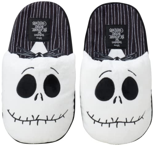 Disney Men's Nightmare Before Christmas Slippers - Jack Skellington Plush Slip-On House Shoe Slides, Size 13-14, Nightmare Jack