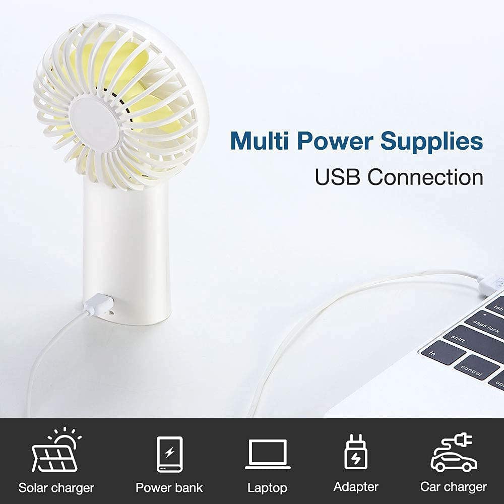 JISULIFE Handheld Fan with 30 Hours of Cooling, 6000mAh Battery, USB Rechargeable Portable Fan for Travel, Makeup, Concerts & Commute – Stay Cool Everywhere (White)