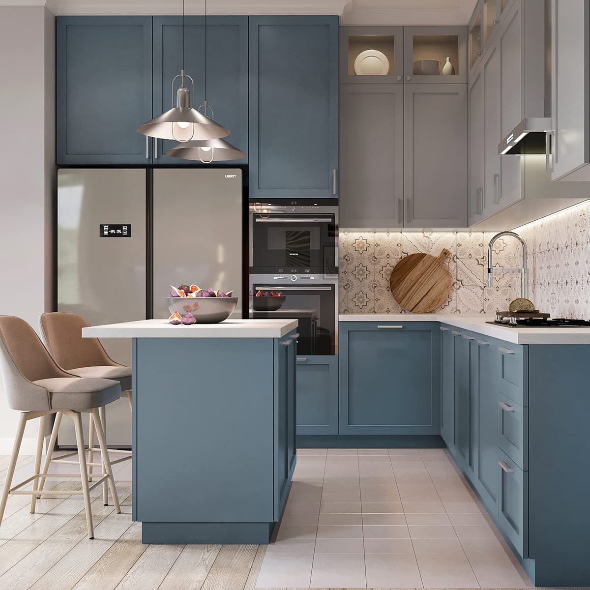 Nukofal Blue Wallpaper Peel and Stick Wallpaper Blue Contact Paper 17.7inch x 118.1inch Blue Waterproof Wallpaper Solid Self Adhesive Removable Wallpaper for Cabinet Kitchen Shelf Liner Vinyl Roll