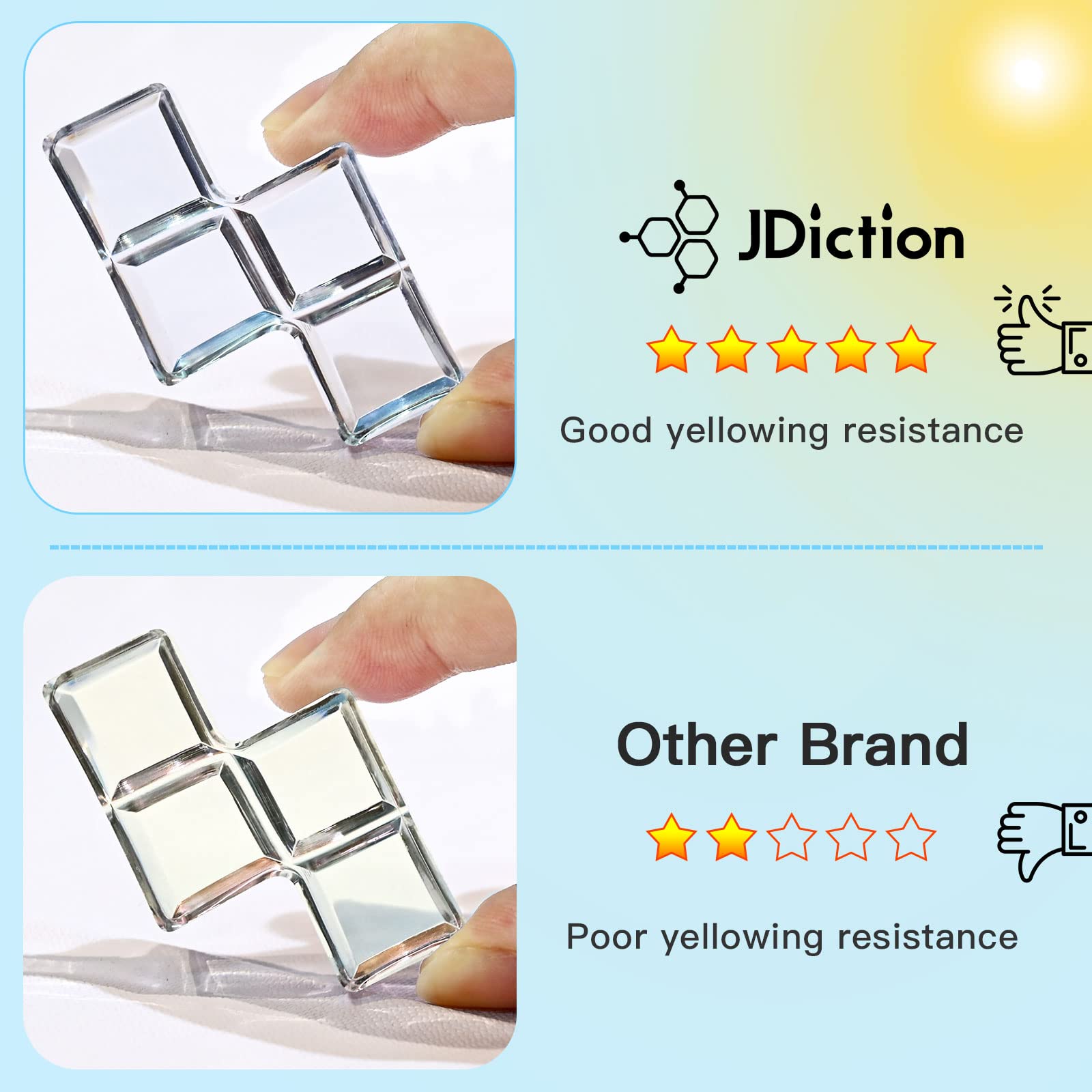JDiction UV Resin, Upgrade 300g High Viscosity Hard UV Resin with Crystal Clear Resin Kit for Doming, Sealing, Coating, and Casting