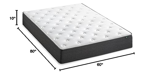 ZINUS 10 Inch Comfort Essential Pocket Spring Hybrid Mattress, Queen, Pressure Relieving Support, CertiPUR-US Certified, Mattress in A Box