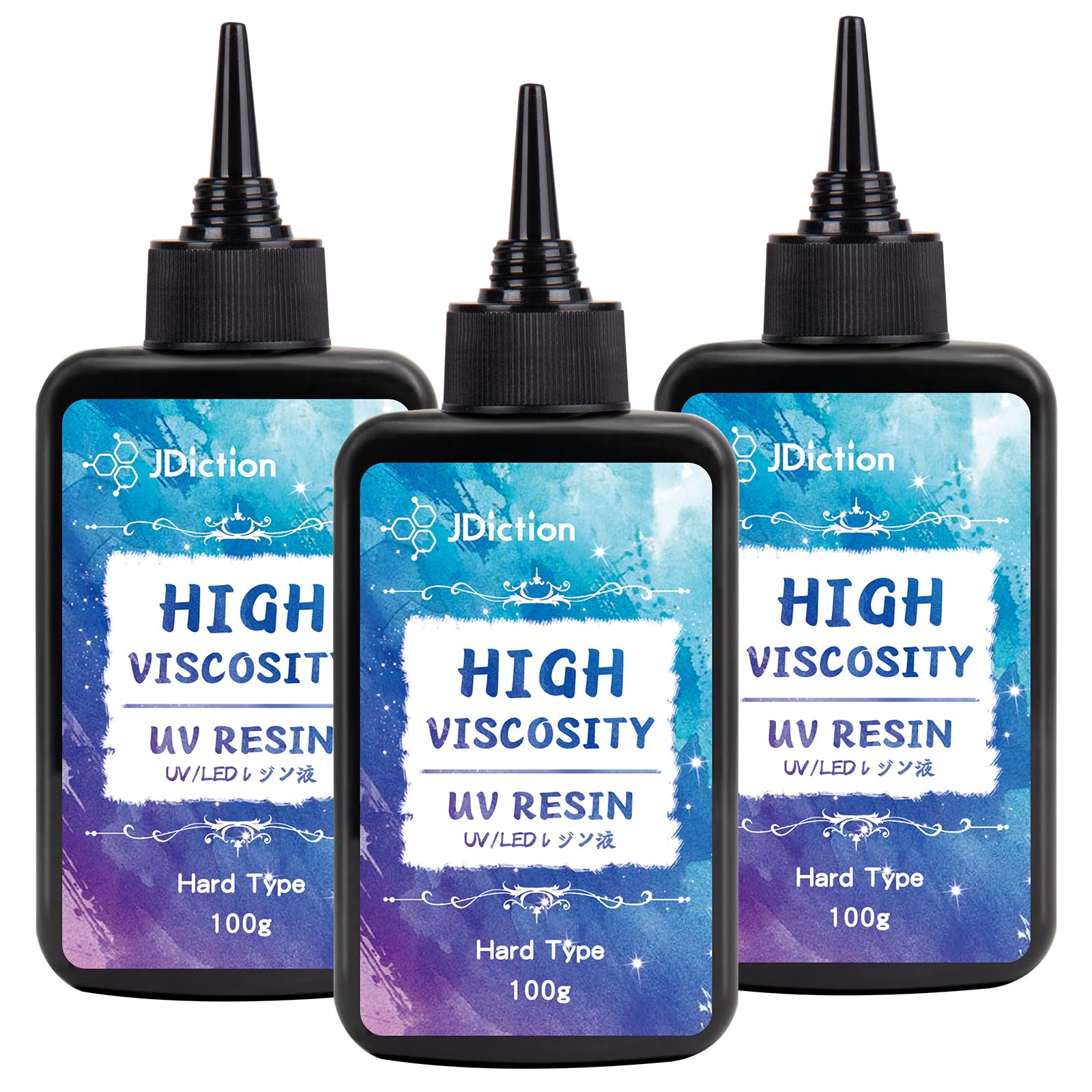 JDiction UV Resin, Upgrade 300g High Viscosity Hard UV Resin with Crystal Clear Resin Kit for Doming, Sealing, Coating, and Casting