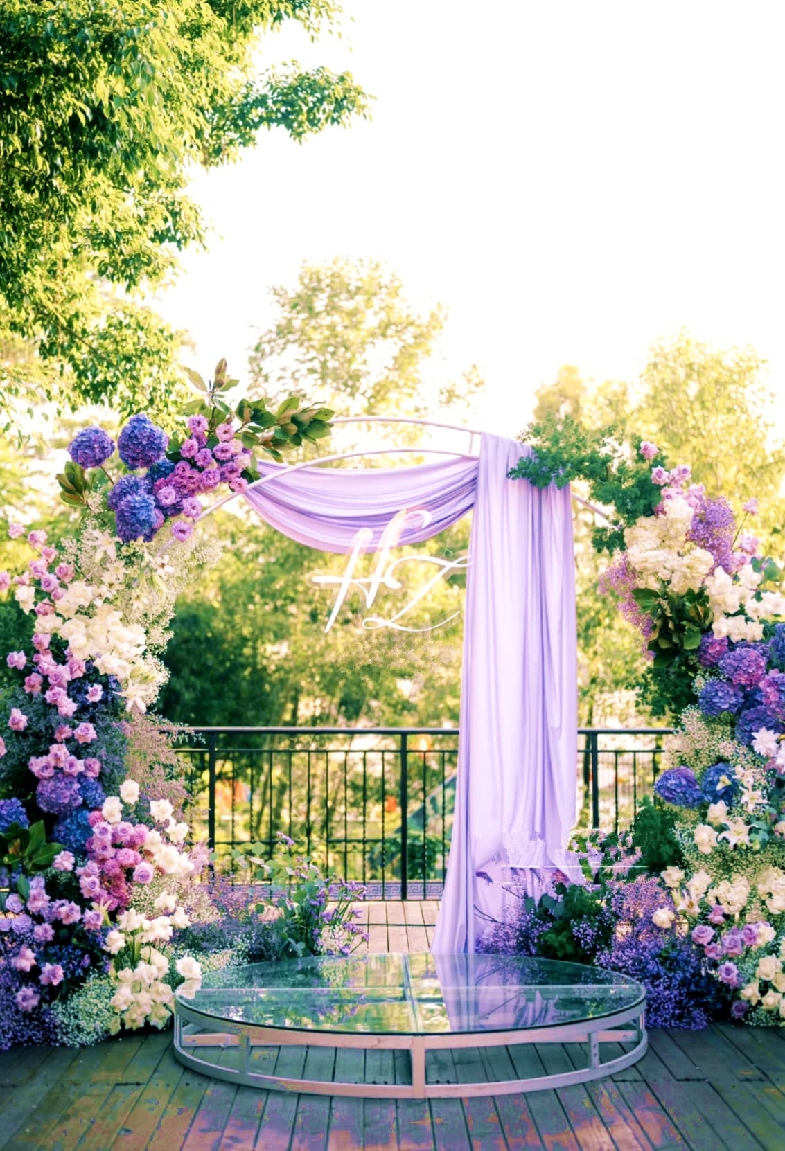 GRUKVAR Wedding Arch Drapes Lavender Ceiling Drapes Purple Gauze Fabric 2 Panels Shinny Wedding Archway Arches Decorations Party Background Celebrations Sheer Backdrop Curtains for Engagement Drapery
