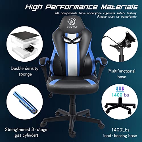 JOYFLY Gaming Chair, Gamer Chair for Adults Teens Silla Gamer Computer Chair Racing Ergonomic PC Office Chair (Blue)