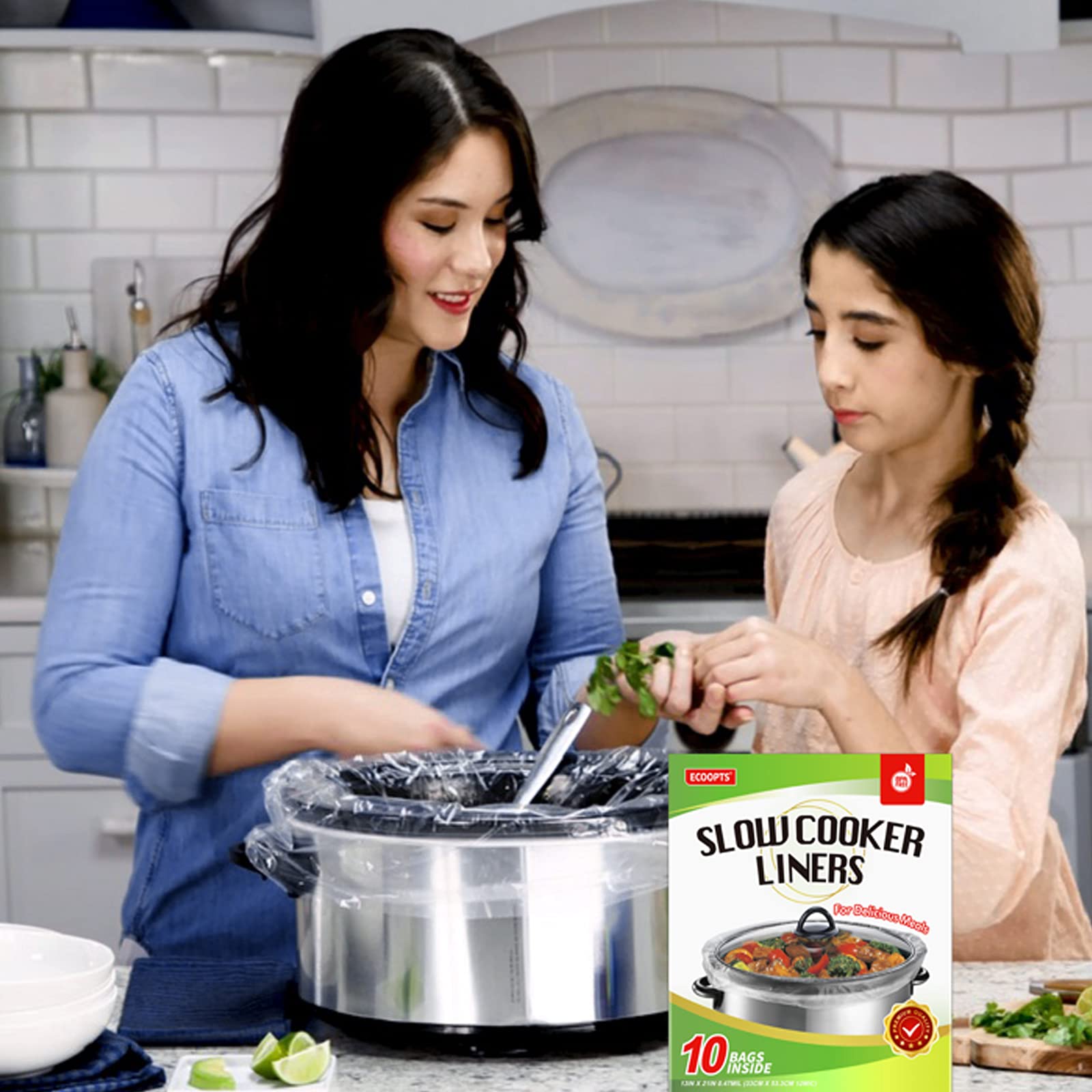 ECOOPTS Slow Cooker Liners Disposable Cooking Bags Small Size Pot Liners Fit 1QT to 3QT Suitable for Oval & Round Pot (20)