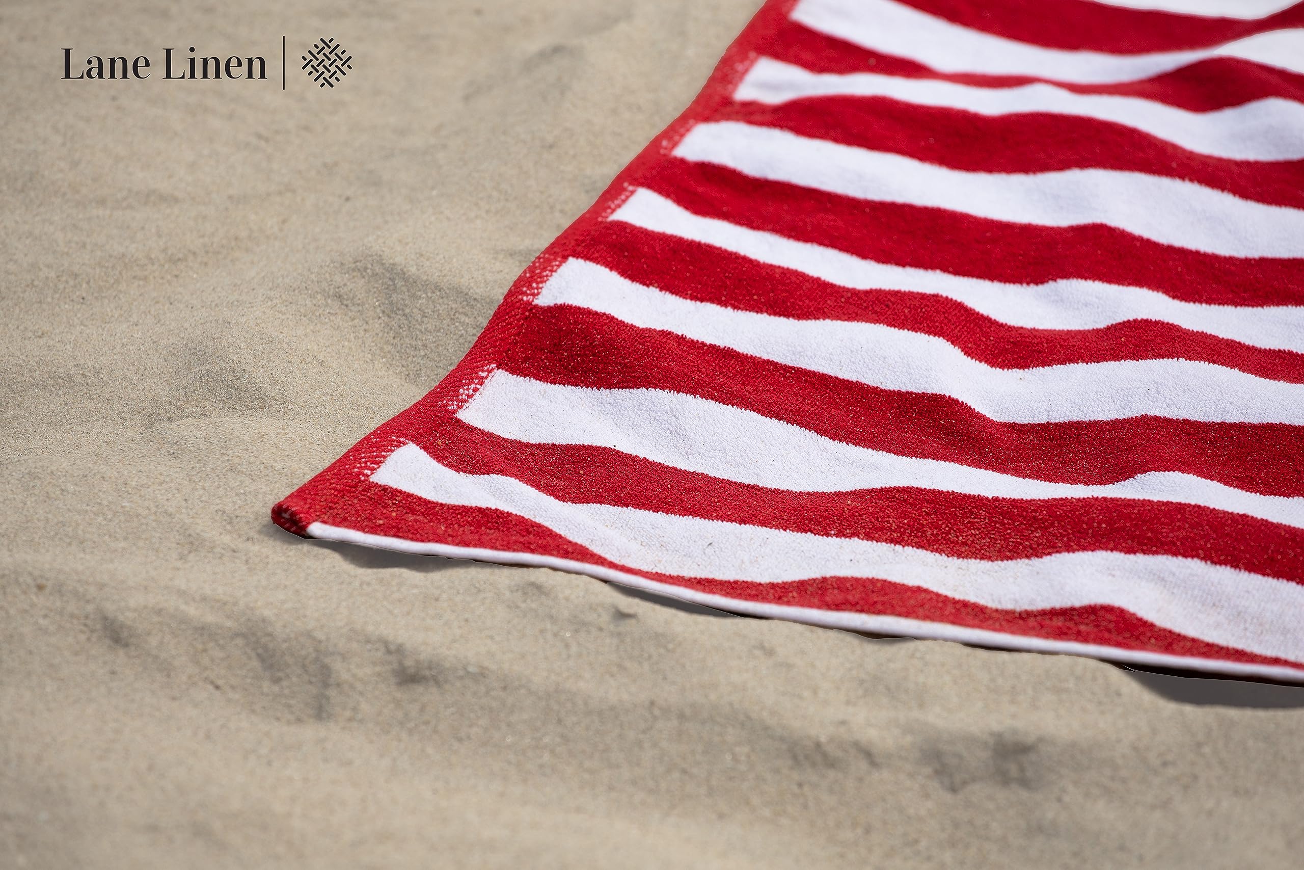 LANE LINEN 4 Pack Beach Towels - 100% Cotton Beach Towel with Beach Bag, Luxury Pool Towels for Adults, Quick Dry, Soft & Absorbent Oversized Beach Towel (36"x72"), Beach Essentials for Women - Red