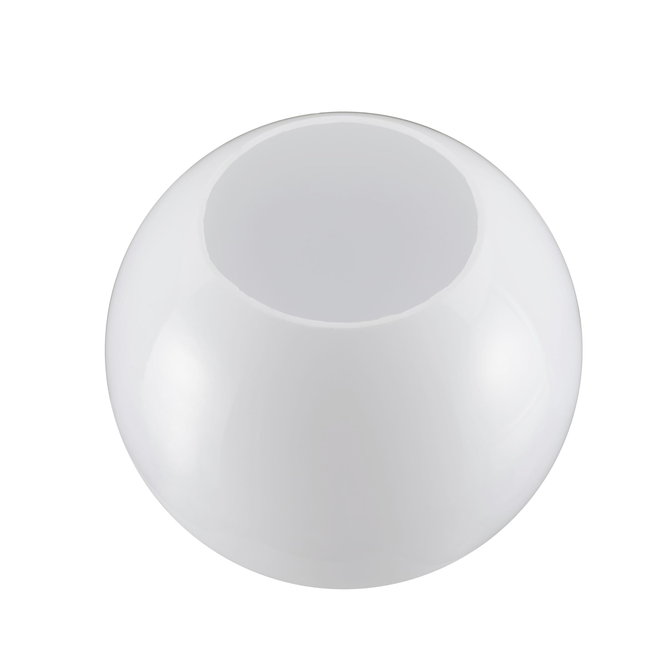 Aspen Creative 28002-31, 7-3/4" White Acrylic Replacement Lamp Post Globe with 3-3/4" Neckless Opening