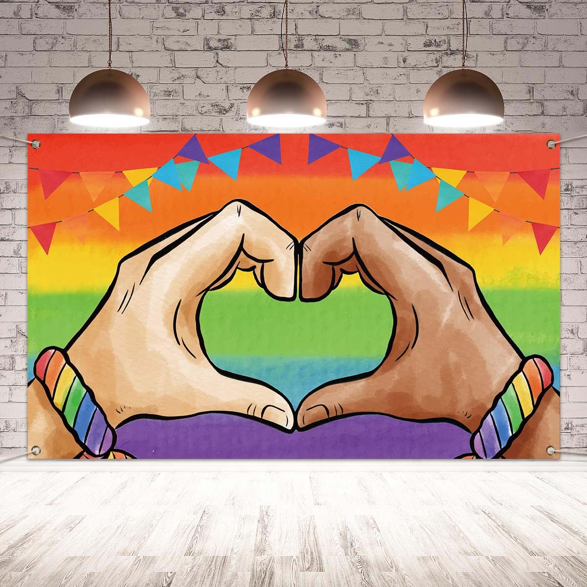 LGBTQ+ Gay Pride Backdrop Pride Flag Decor Gay Lesbian Bisexual Transgender Pride Day Month Parade Rainbow Party Decoration and Supplies for Home