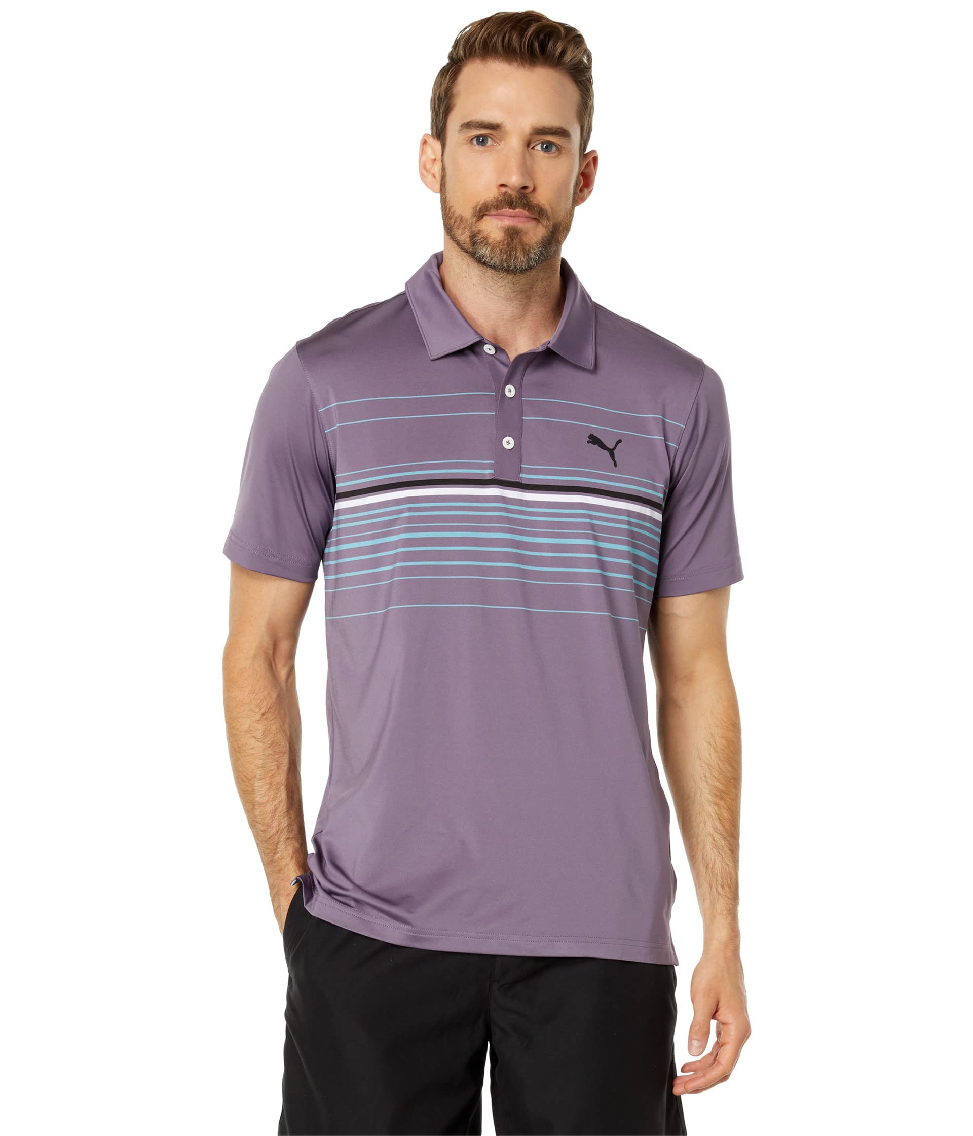 PUMA Mattr Canyon Polo Purple Charcoal/Puma Black LG