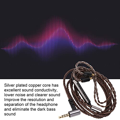 Hozee Replacement Headphone Cable, 3.5mm/A2DC Plug Headphone Upgrade Cord Ear Hanging Design with Mic Wire Control for LS200 for E50