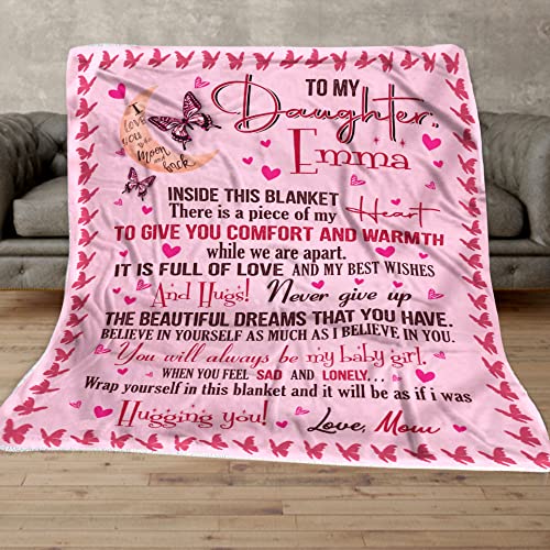 Personalized Blanket to My Daughter, to My Daughter Blanket from Mom,Dad, Dad, Gift for Daughter, Customized Name, Custom Blanket for Birthday, Christmas, Thanksgiving,to My Daughter Throw Blanket