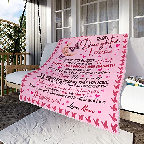 Personalized Blanket to My Daughter, to My Daughter Blanket from Mom,Dad, Dad, Gift for Daughter, Customized Name, Custom Blanket for Birthday, Christmas, Thanksgiving,to My Daughter Throw Blanket