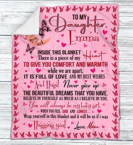 Personalized Blanket to My Daughter, to My Daughter Blanket from Mom,Dad, Dad, Gift for Daughter, Customized Name, Custom Blanket for Birthday, Christmas, Thanksgiving,to My Daughter Throw Blanket