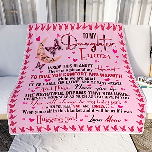 Personalized Blanket to My Daughter, to My Daughter Blanket from Mom,Dad, Dad, Gift for Daughter, Customized Name, Custom Blanket for Birthday, Christmas, Thanksgiving,to My Daughter Throw Blanket