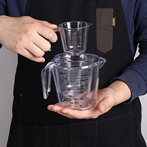 Measuring Cups Set, Liquid Measuring Cups For 3 For Kitchen - BPA Free Plastic Set with Spout Multiple Measurement Scales (Clear)