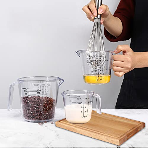 Measuring Cups Set, Liquid Measuring Cups For 3 For Kitchen - BPA Free Plastic Set with Spout Multiple Measurement Scales (Clear)
