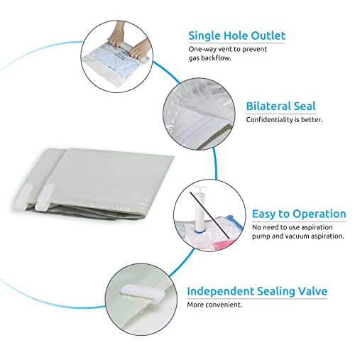COSadiman TAILI Vacuum-compressing 10Pcs Travel Compression Bags Vacuum Packing Roll Up Travel Space Saver Bags for Luggage Cruise Ship Essentials No Pumps Needed (Small)