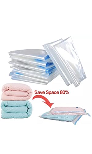 12 PACK, Vacuum Storage Bags , travel essentials, storage, JUMBO100х80cm X4pcs,LARGE 80х60cm X4pcs,MEDIUM 70х50cm X4pcs +1pump, Transparent