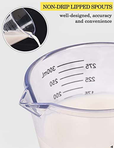 Measuring Cups Set, Liquid Measuring Cups For 3 For Kitchen - BPA Free Plastic Set with Spout Multiple Measurement Scales (Clear)