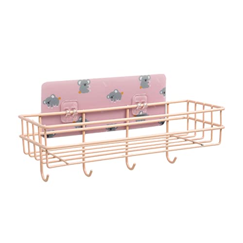 DOITOOL Wrought Iron Storage Rack Wall Baskets for Storage Cord Organizer Hitch Cargo Rack Wall Hanging Baskets for Storage No Shower Caddy Basket Shelf Wall-Mounted Wire Rack Vanity Shelf